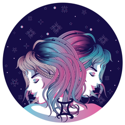 Twin Girls As Gemini Zodiac Sign Sticker