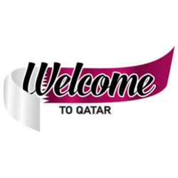 Typography Text Welcome To Qatar Sticker