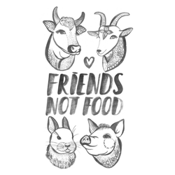 Vegan: Friends, Not Food Watercolor Farm Sticker