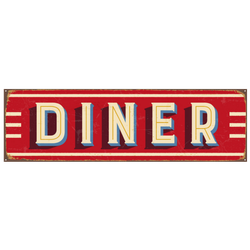 Vintage 1950s Metal Diner Sign Sticker