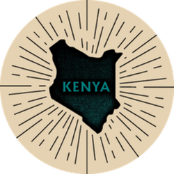 Vintage Kenya Map Sunburst Sticker