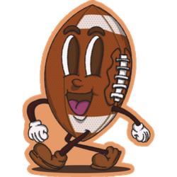 Walking Retro American Football Sticker