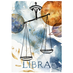 Watercolor Poster Of Zodiac Sign Libra Sticker