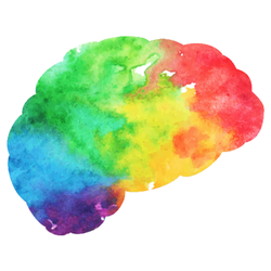 Watercolor Rainbow Brain Sticker