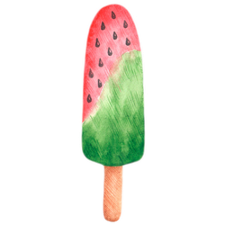 Watermelon Ice Cream Watercolor Illustration Summer Sticker