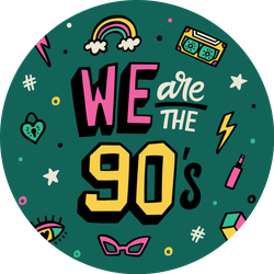 We Are The 90's Lettering Poster Sticker