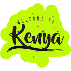 Welcome To Kenya Lettering And Stars Sticker