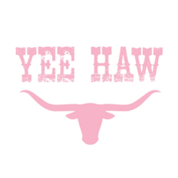 Western Pink Rodeo Bull Yee Haw Sticker