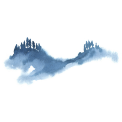 Winter Blue Forest In Fog Sticker