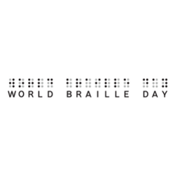 World Braille Day Text With Dots Sticker