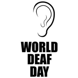 World Deaf Day Ear Lettering Sticker