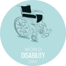 World Disability Day Hand Drawn Wheelchair Sticker