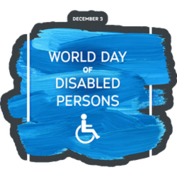 World Disability Day Typography Watercolor Sticker
