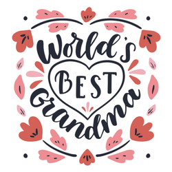 World's Best Grandma Hand Drawn Floral Sticker