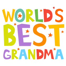 Worlds Best Grandma Rainbow Letters Sticker