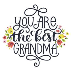 You Are The Best Grandma Hand Drawn Calligraphic Sticker