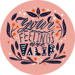 Your Feelings Are Valid Pink Awareness Lettering Sticker