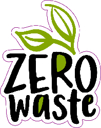 Zero Waste Logo With Green Leaves Sticker