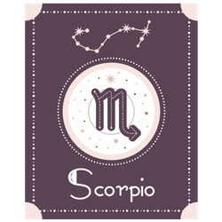 Zodiac Horoscope Sign Scorpio Purple Constellation Sticker