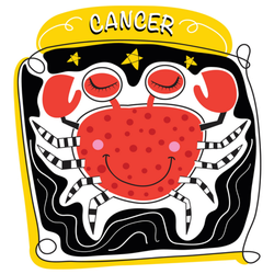 Zodiac Sign Cancer Doodle Illustration Sticker