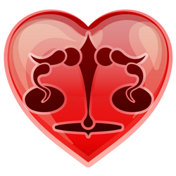 Zodiac Sign Libra Heart Sticker