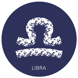 Zodiac Sign Libra On Dark Blue Sticker