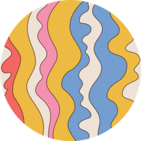 1960s Background With Liquid Groovy Lines Sticker