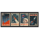 1960's Postage Stamps Retro Space Propaganda Sticker
