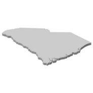 3-D Map Of South Carolina Sticker