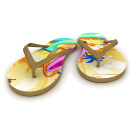 3d Illustration Of Colorful Flip-flops Sticker