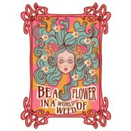70s Be A Flower In The World Of Weed Hippie Sticker