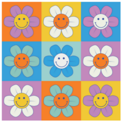 80s 70s Retro Pop Art Smiley Face Sticker