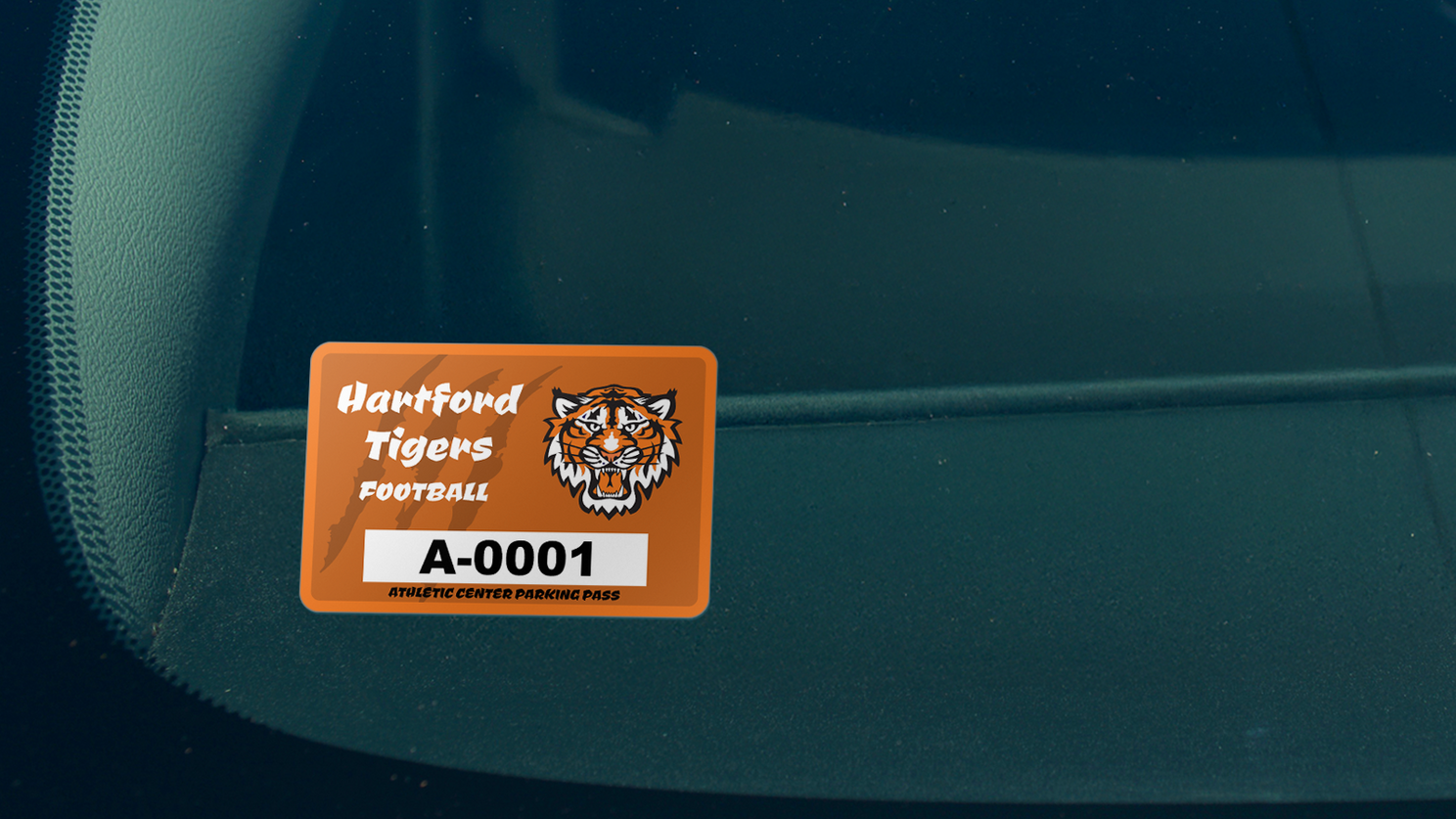 Custom Claw Mark Rectangle Parking Permit Sticker for School Sports