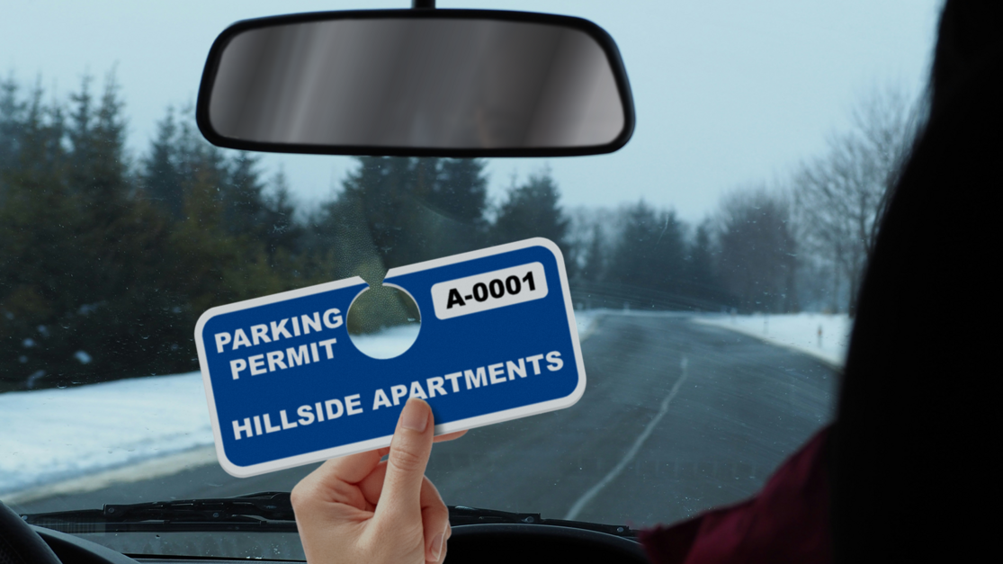 Custom Horizontal Hang Tag Parking Permit | Personalize This Pass!