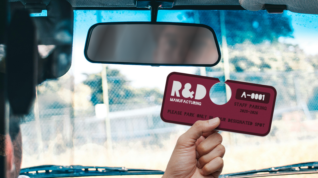 Custom Horizontal Hang Tag Parking Permit | Personalize This Pass!