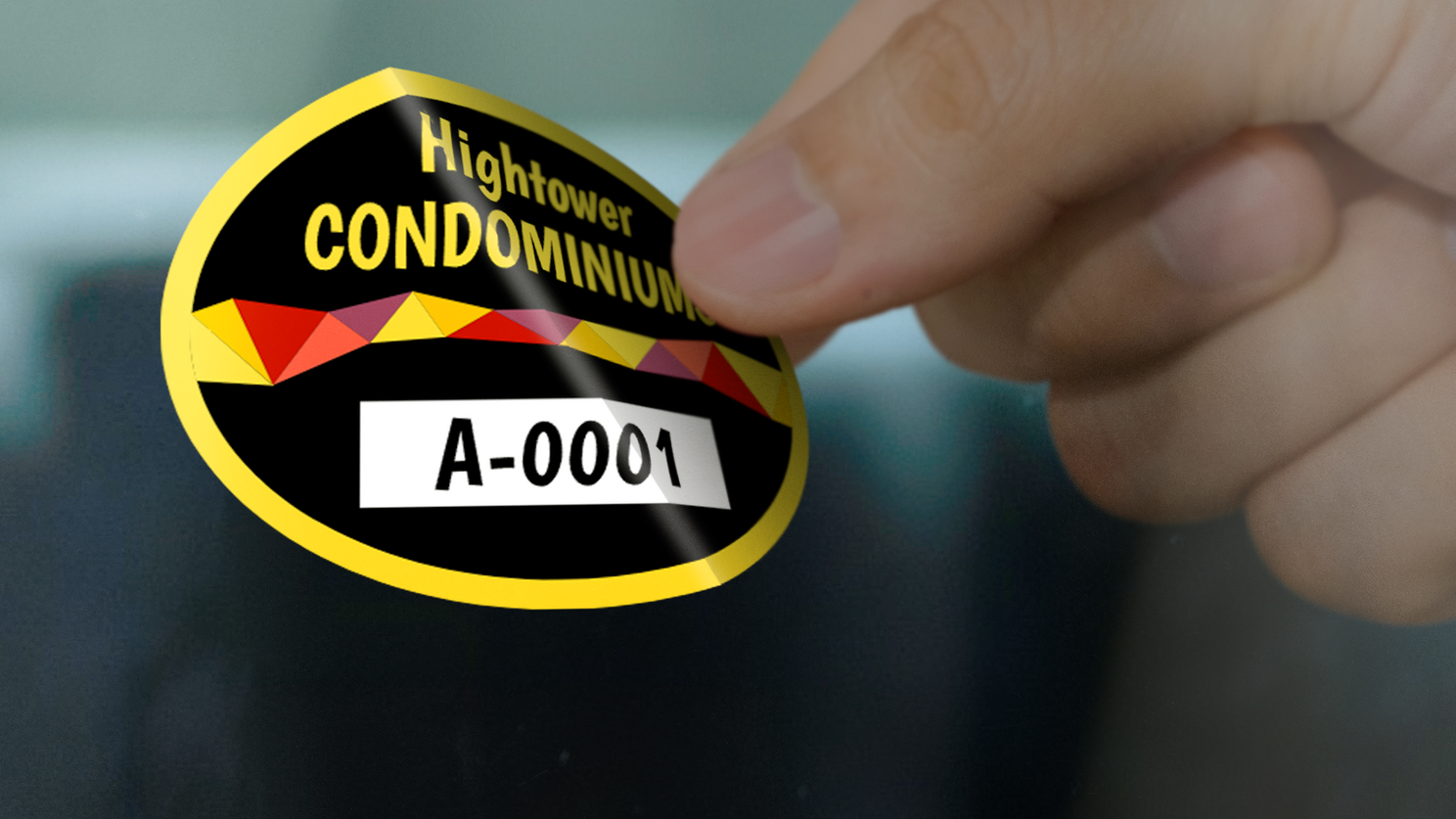 Custom Apartment Parking Permits – Fully Customizable Oval Design