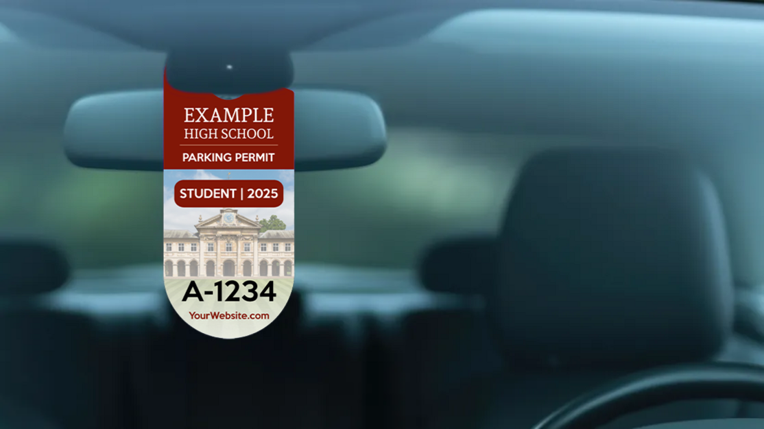 Oval Hang Tag Parking Permit – High Visibility & Personalized