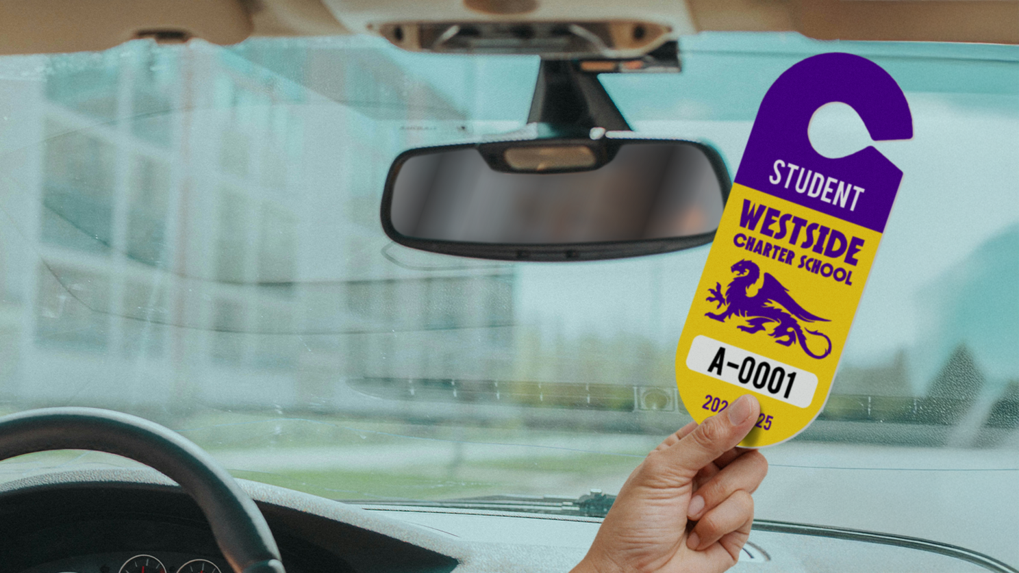 Large Student Oval Hang Tag Parking Permits