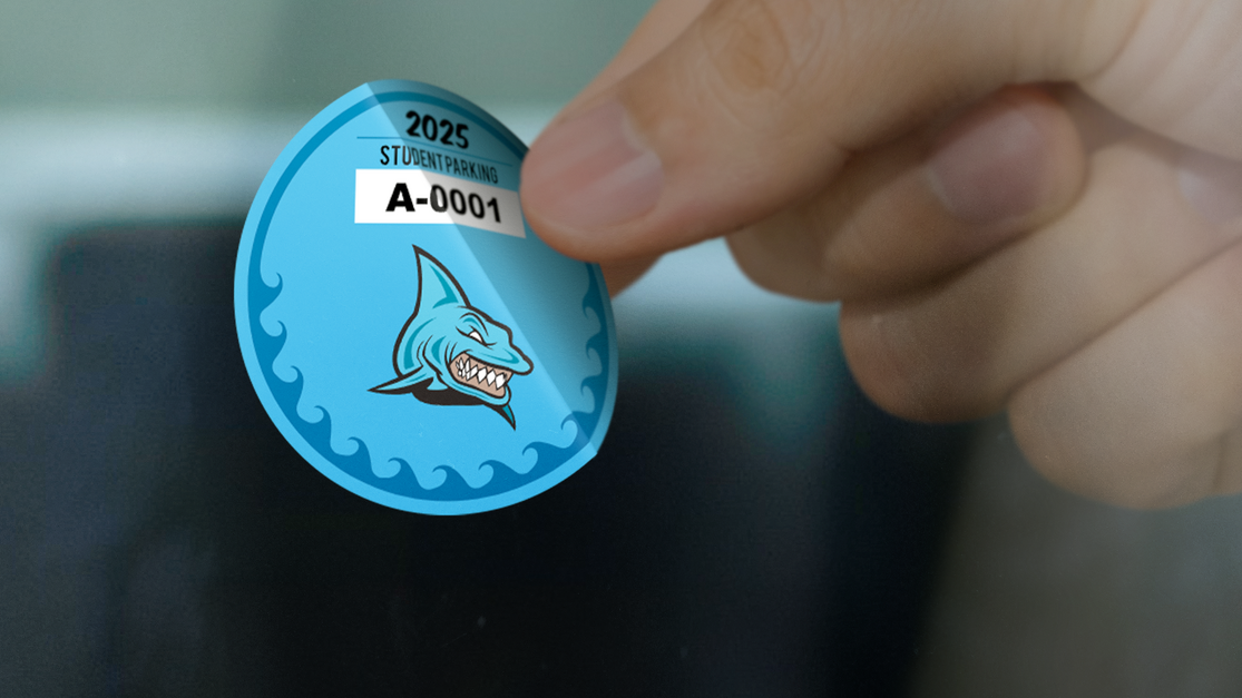 Waves Themed School Parking Permits – Secure & Fully Customizable