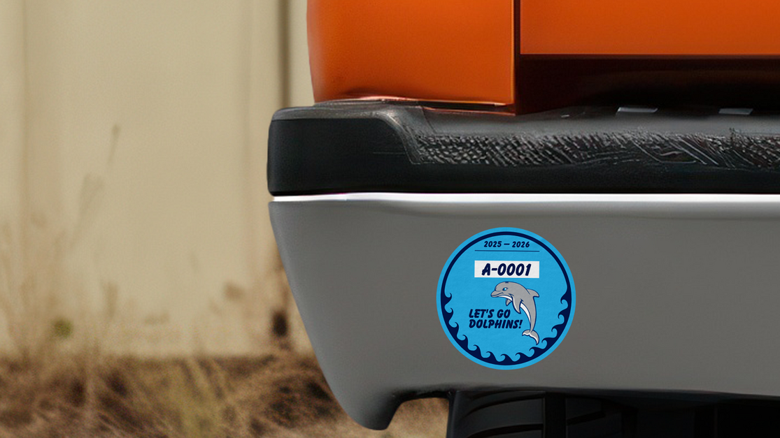 Waves Themed School Parking Permits – Secure & Fully Customizable