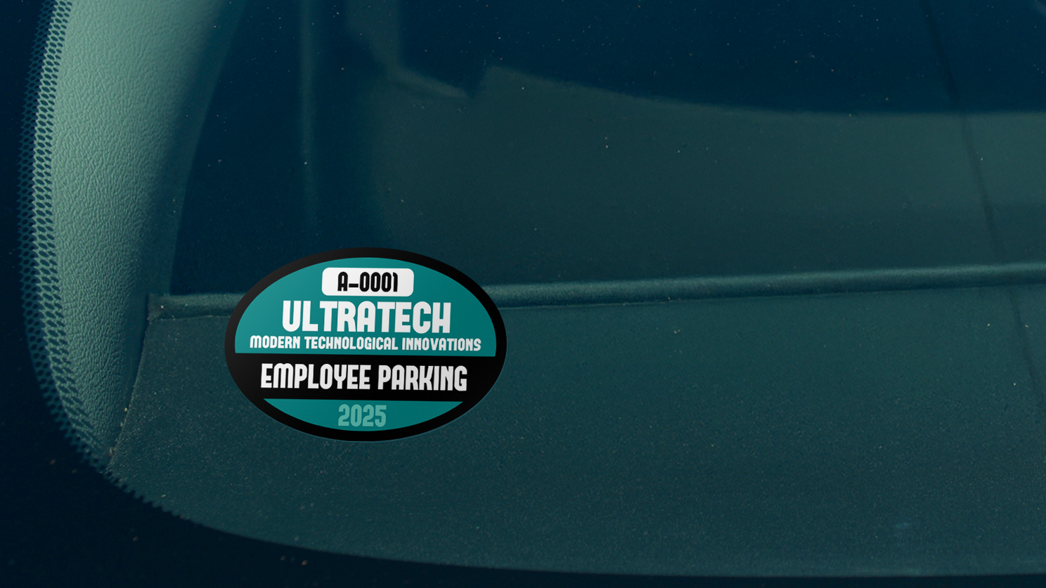 Oval Employee Parking Permit Sticker