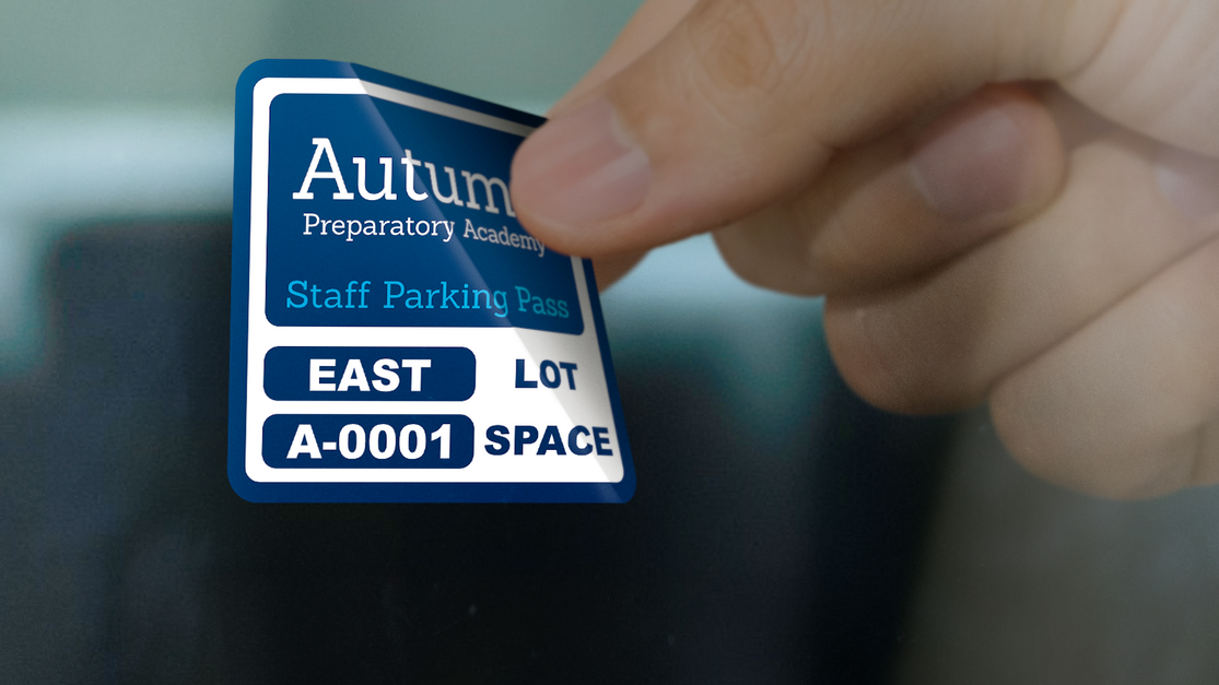 Custom quare Parking Sticker for School Faculty & Staff