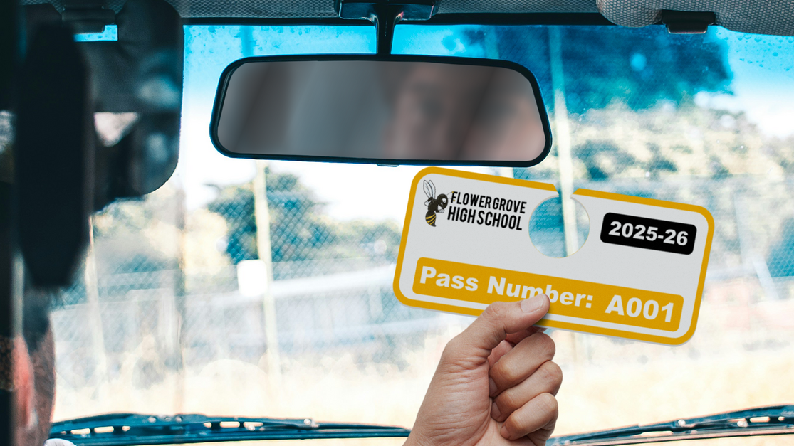 Pass Number Horizontal Hang Tag Parking Permit
