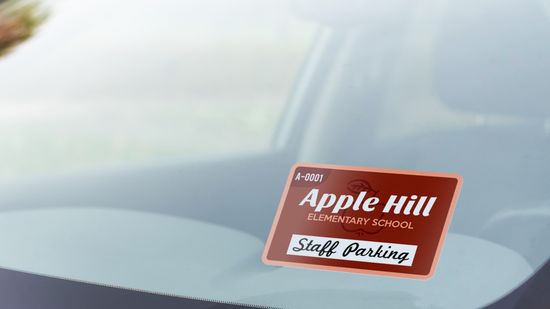 Rectangular Parking Permit Sticker With Border