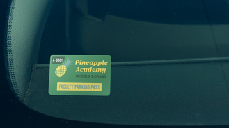 Rectangular Parking Permit Sticker With Border