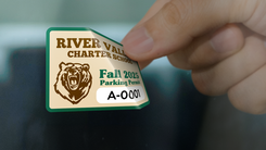 School Mascot Rectangle Parking Permit Sticker - Customizable