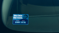 Wave Rectangle School Parking Permit Stickers