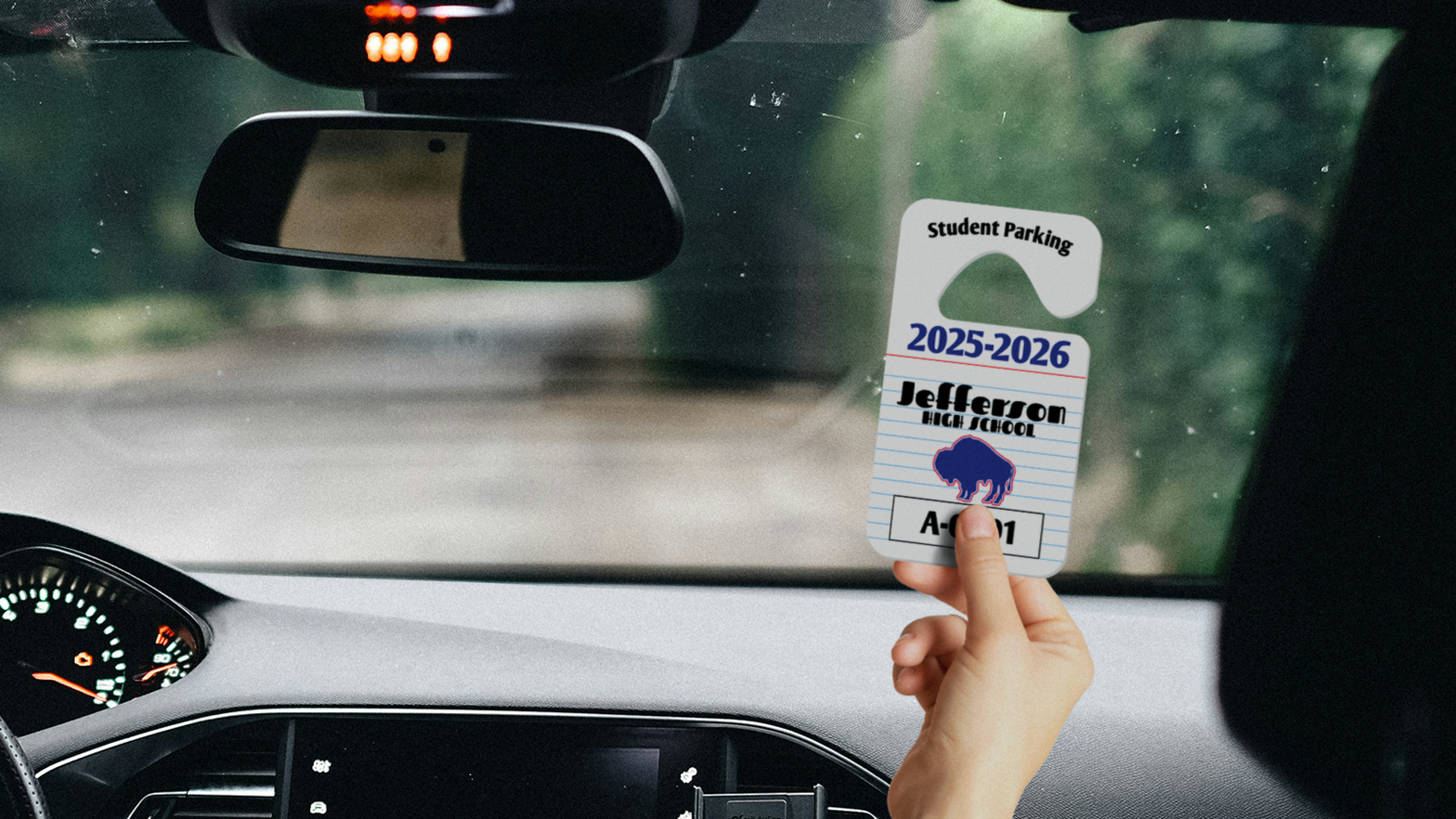 Custom Hanging Parking Permit for Car Mirror | Car Stickers