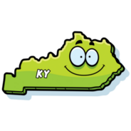 A Cartoon Illustration Of The State Of Kentucky Sticker