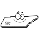 A Cartoon Illustration Of The State Of Tennessee Smiling Sticker